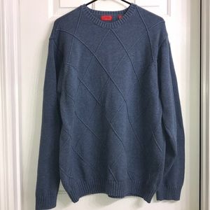 Izod | Sweaters | Izod Blue Crew Neck Sweater Diamond Pattern | Poshmark